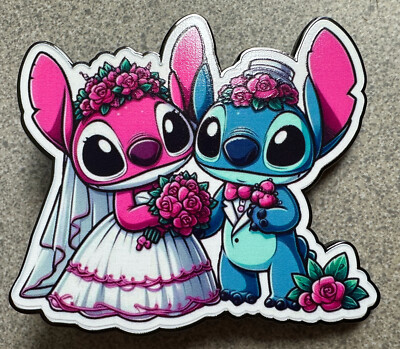 PIN STITCH & ANGEL ON WEDDING DAY BRIDE & GROOM 3" JUMBO FANTASY | eBay