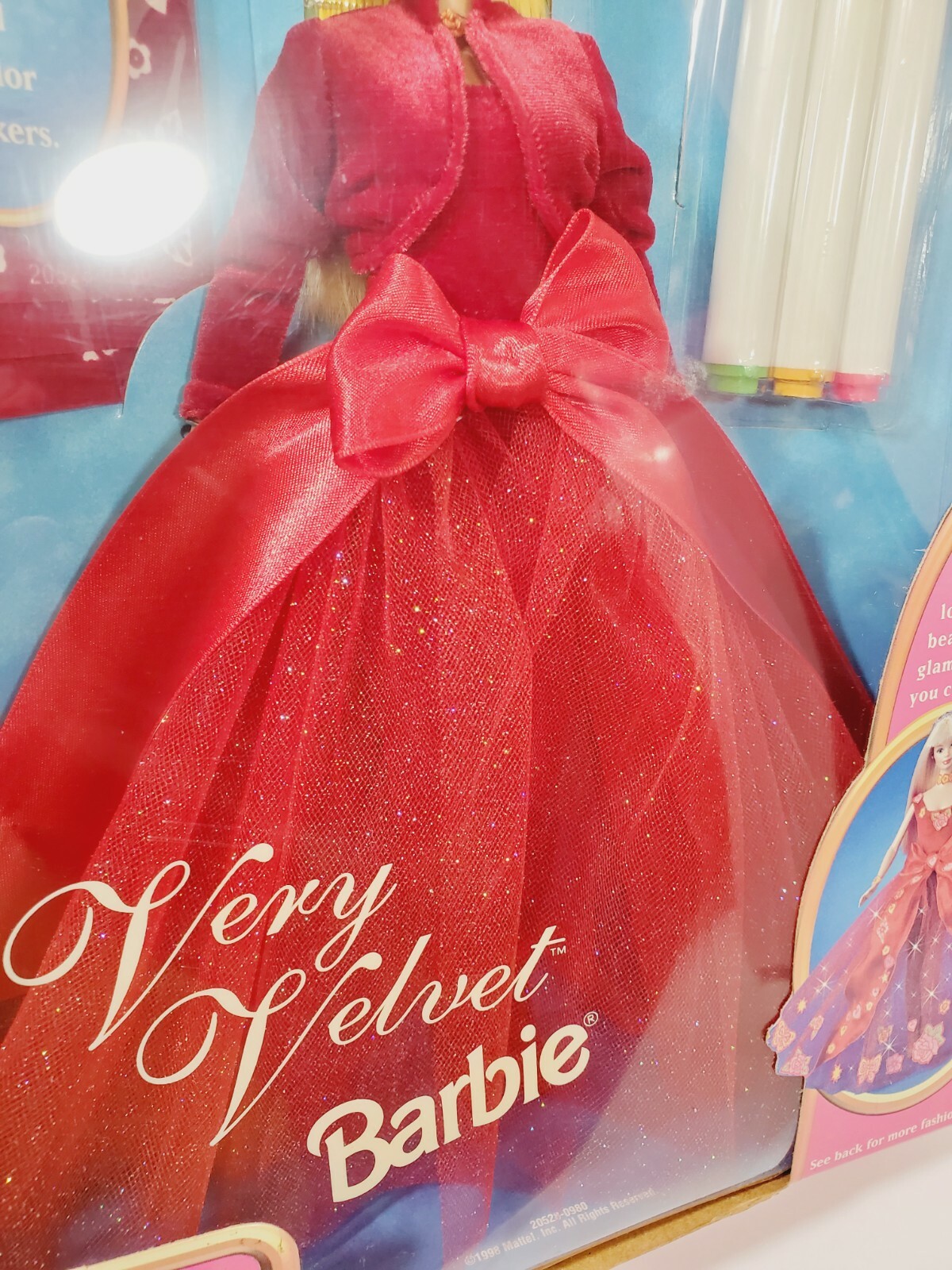 NEW 1998 Very Velvet Barbie Doll w/ Stickers & Color Markers Mattel ...
