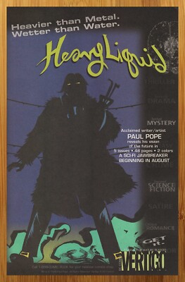 1999 DC/Vertigo Comics Heavy Liquid Vintage Print Ad/Poster Paul Pope ...