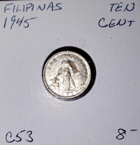 1945 USA Filipinas (Philippines) Ten (10) Centavos Coin [C53] | eBay