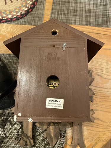 Vintage Black Forest Hubert Herr West Germany Cuckoo Clock Weighted 2x ...