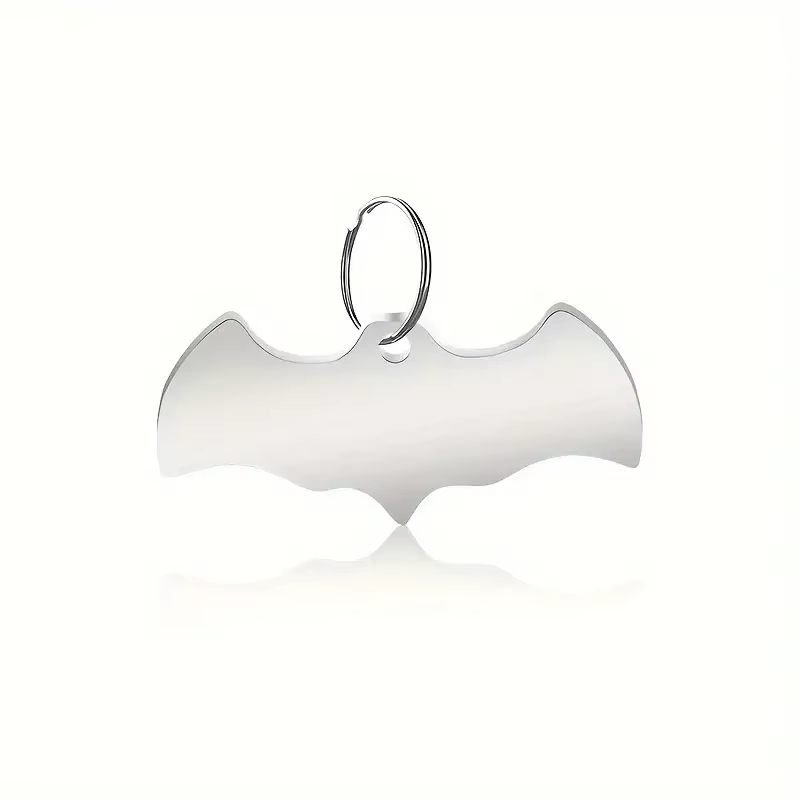 Blank Bat Pet ID Tag Dog Cat Tag Collar Keychains Custom Name Pet ID ...