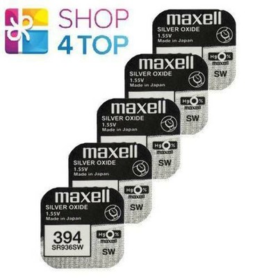 5 MAXELL 394 380 SR936SW BATTERIES SILVER 1.55V WATCH BATTERY EXP 2022 ...