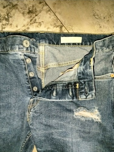 AllSaints Mens Blue Denim Slim Straight Leg Button Fly Jeans 34 X 30 ...