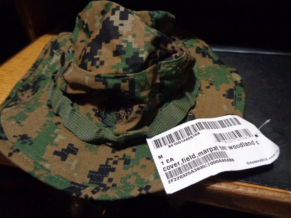 BOONIE COVER HAT WOODLAND MARPAT USMC MARINE SIZE MEDIUM New With Tag ...