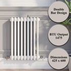 Traditional Colosseum Horizontal Double Bar Column Radiator 600x425mm ...