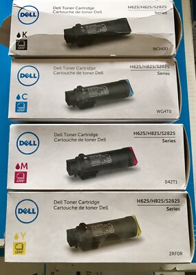 4 x Original Toner DELL H625 H825 S2825 / NCH0D WG4T0 042T1 2RF0R ...