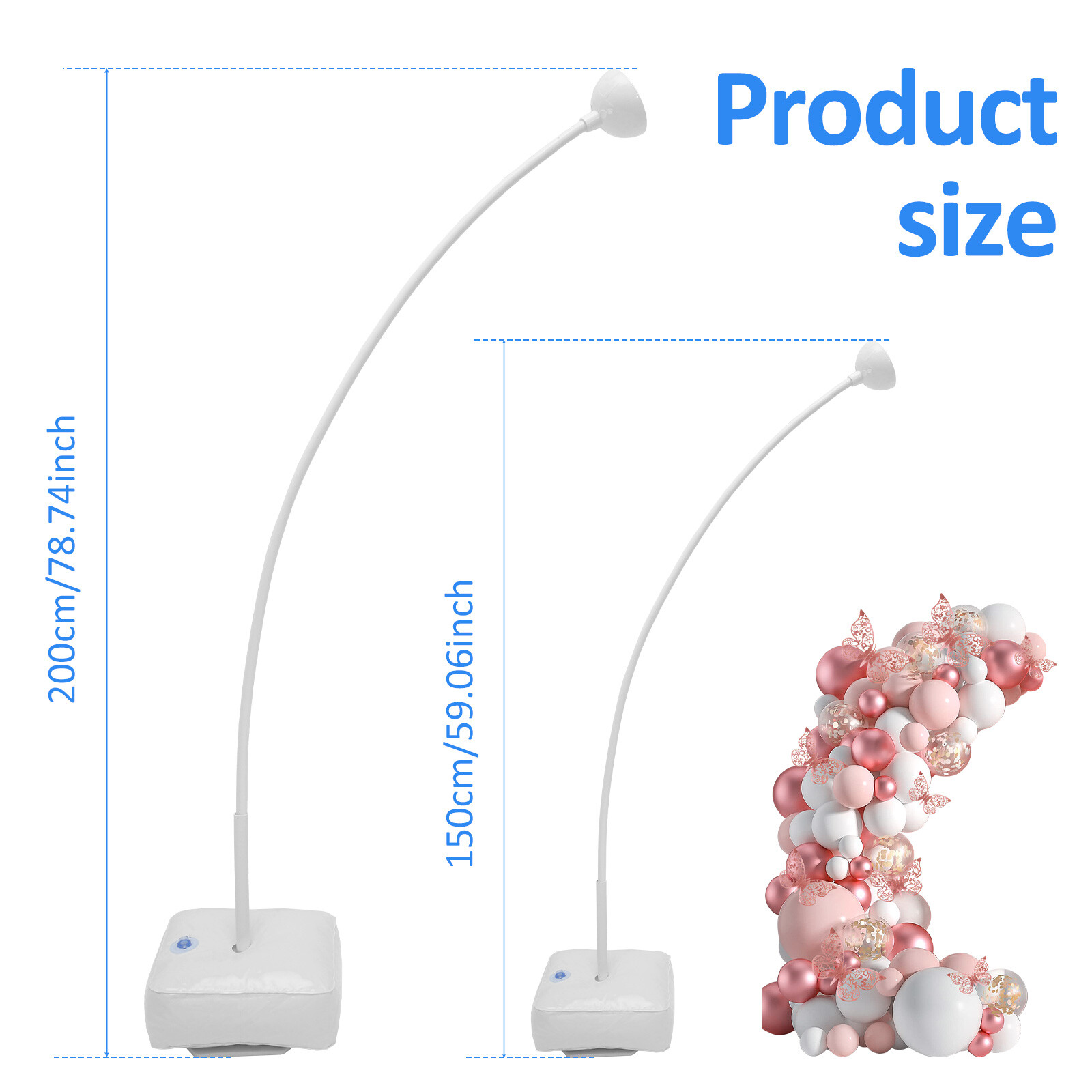 Balloon Column Stand Kit 6.5ft and 8.2ft Reusable Balloon Post Holder ...