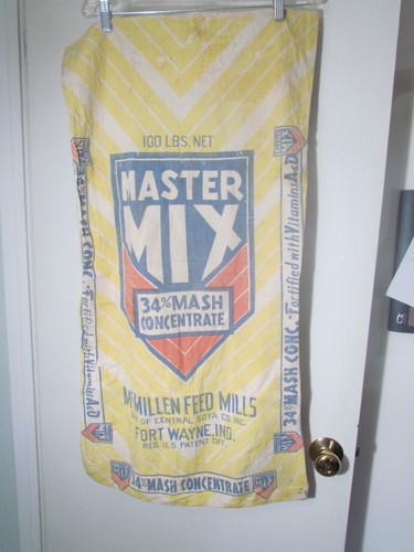 Vintage Cloth Master Mix 34% Mash Concentrate Feed Sack Bag McMillan Feed Mills | eBay