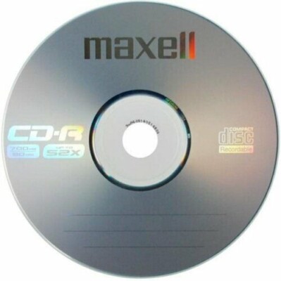 Maxell CD-R Blank Media 700mb 52x Write Speed, 80 Min Disc In Sleeve ...