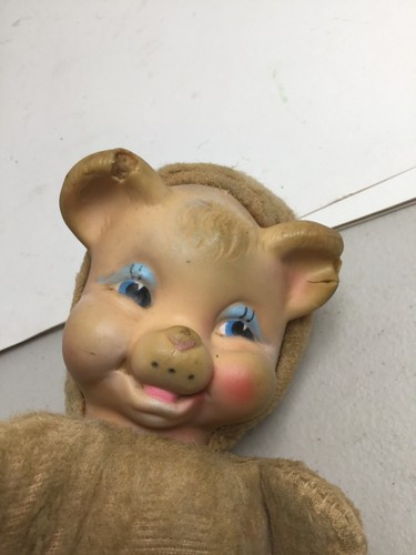 CUTE RUSHTON Vintage Plush Rubber Face Bear Doll Antique Rare Toy Size ...