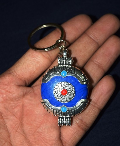 Tibet Theme Blue Stone Key Ring Victorian Tibetan Style Key Chain ...