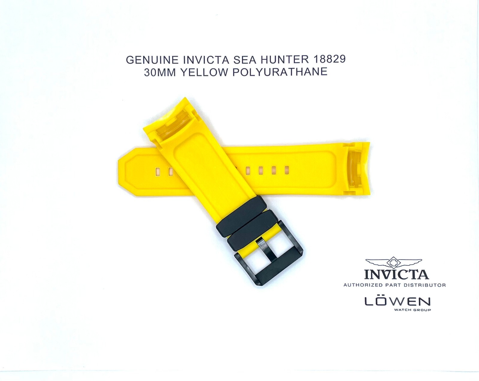Authentic Invicta Sea Hunter 18829 Yellow Polyurethane 30mm Watch Band ...