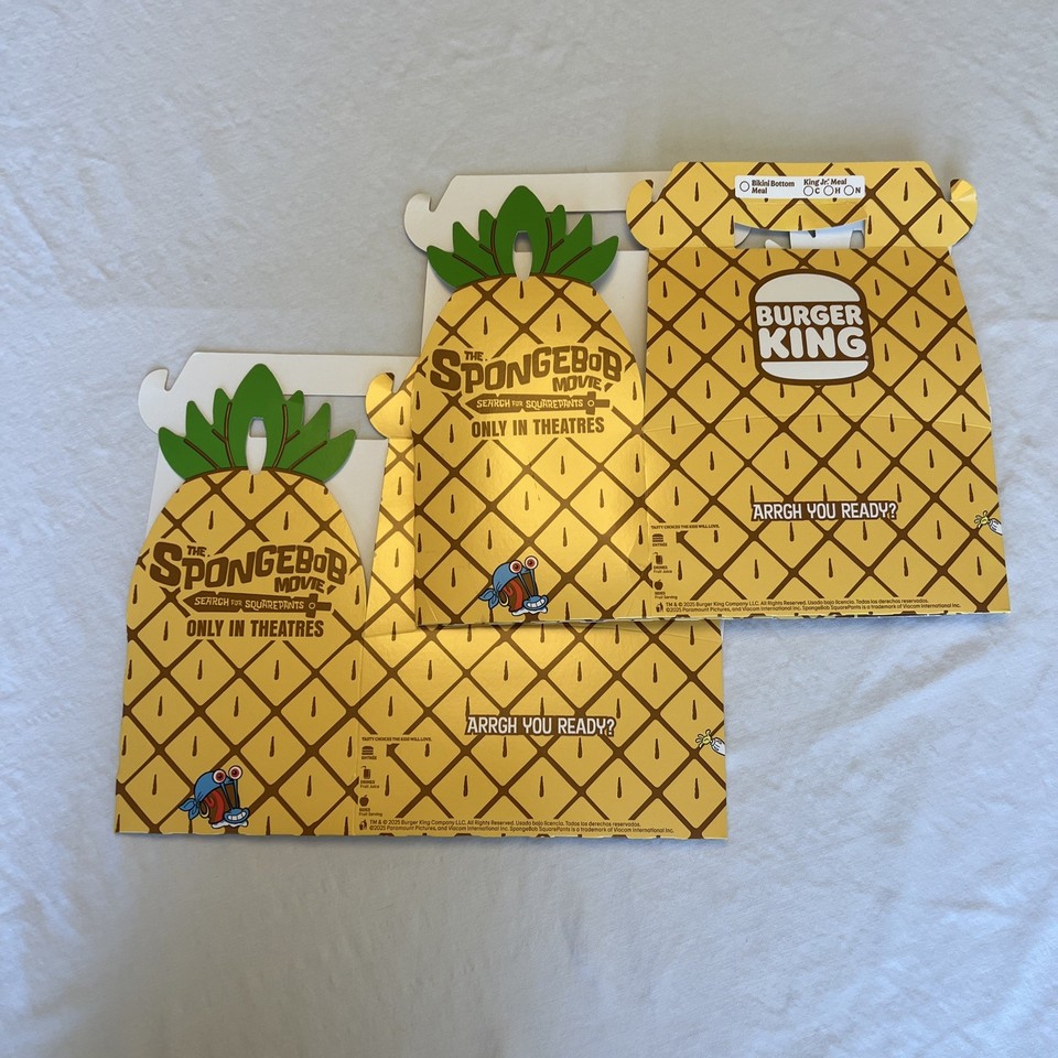 Burger King SpongeBob Movie Search For SquarePants EMPTY BOX Lot of Two ...