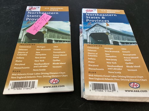 (2) Identical AAA Northeastern States and Provinces Old School Paper ...