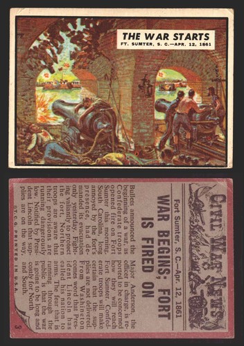 1962 Civil War News Topps TCG Trading Card You Pick Single Cards #1 ...