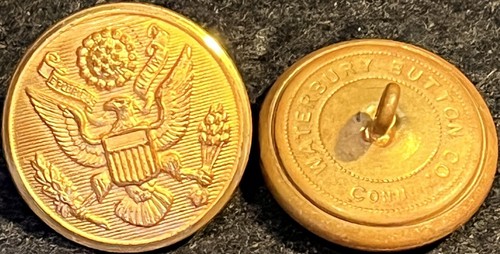 US Navy Gold Button 1 1/8” Waterbury Button Co. Eagle with "E. Pluribus ...
