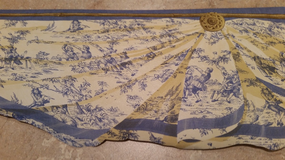 Blue And Yellow Toile Wallpaper