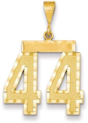 14K Yellow Gold Large Shiny-Cut Number 44 Pendant | eBay