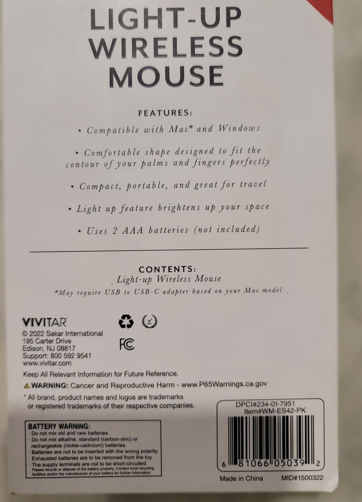 Vivitar Light Pink Light-Up Wireless Mouse Compatible with Mac ...