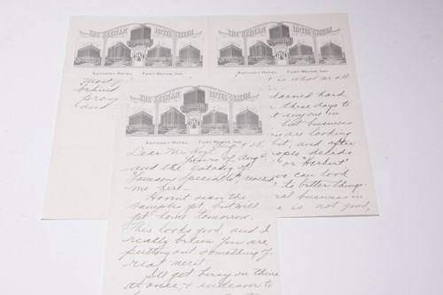 1928 Lamson Goodnow The Keenan Hotel System Fort Wayne IN Letter ...