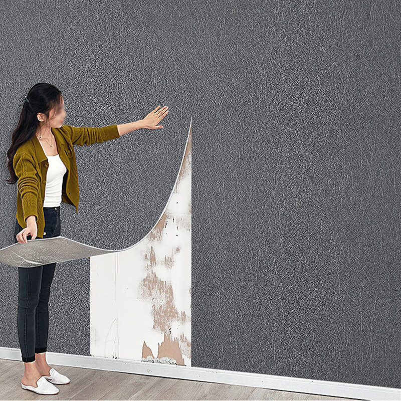 3M Self Adhesive Thick Wallpaper 3D Faux Linen Textured Waterproof Wall ...