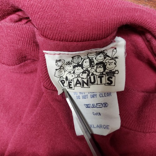 Vintage Peanuts Gang Label SNOOPY in Overalls & WOODSTOCK T-Shirt XL ...