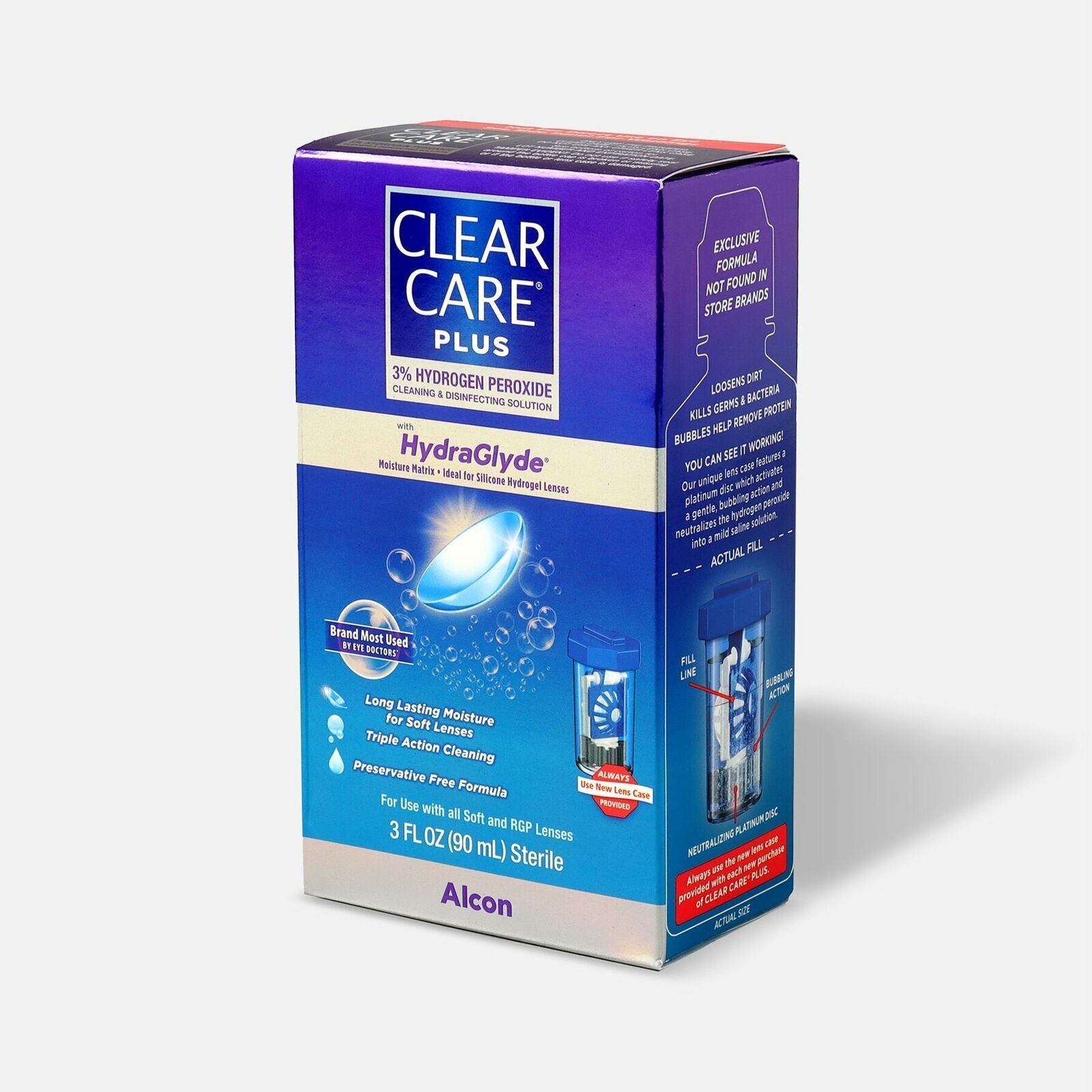 Clear Care Plus Cleaning & Disinfecting Lens Solution Hydraglyde 3oz ...