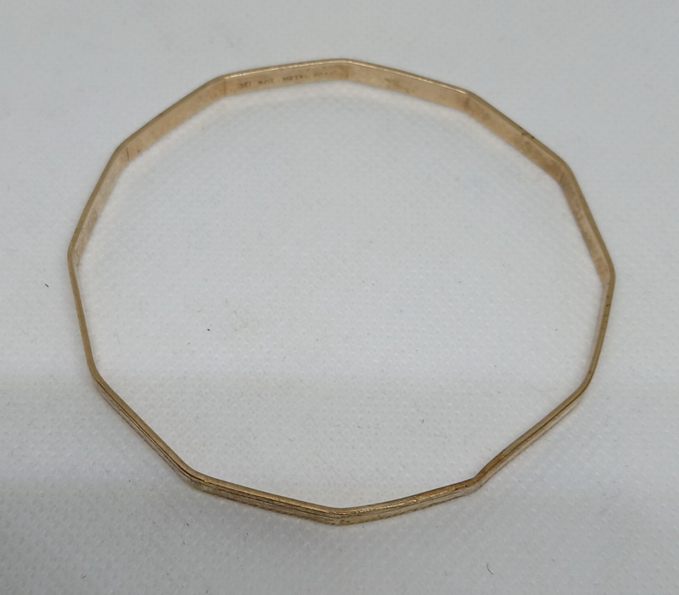 9ct Gold Metal Core 12 Sided Decorated Bangle 9.88gr | eBay UK