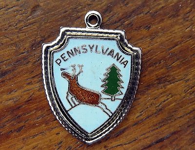 Vintage silver PENNSYLVANIA STATE CHRISTMAS REINDEER TRAVEL SHIELD ...