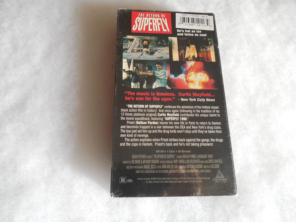 The Return of Superfly VHS New Sealed Unopened Movie Tape Curtis ...