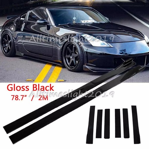 For Nissan 350Z 370Z Side Skirts Extension Lip Splitter Spoiler Glossy ...