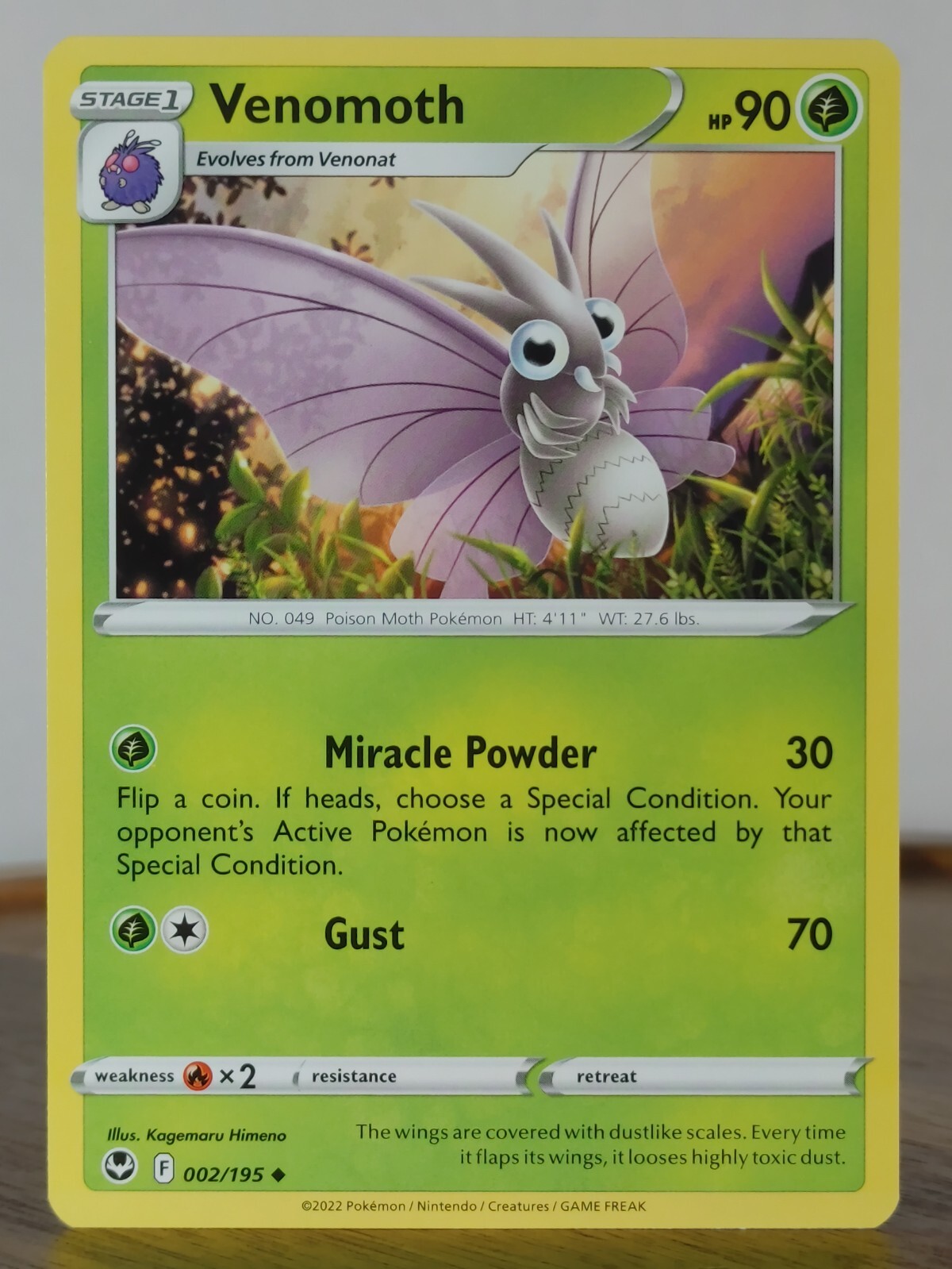 Venomoth - Silver Tempest - singles - 002/195 - Pokemon TCG - Uncommon ...