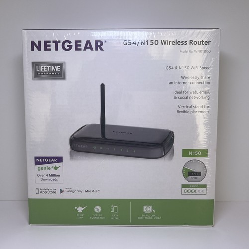 Netgear G54 / N150 150 Mbps 4-Port 10/100 Wireless N Router WNR1000 NEW ...