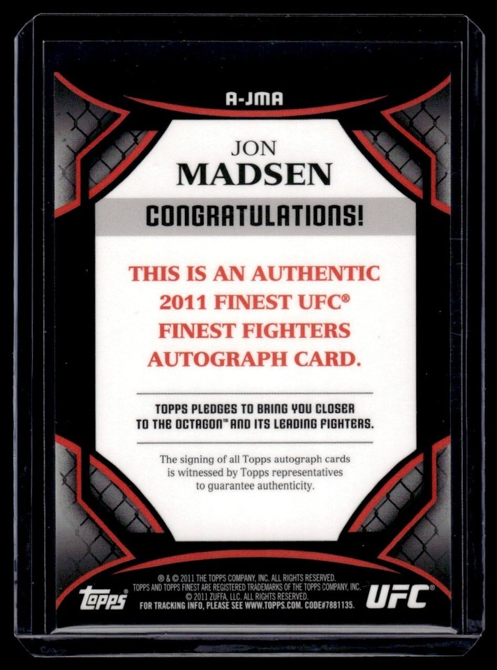 2011 Topps UFC Finest Fighter Auto Jon Madsen #A-JMA | eBay