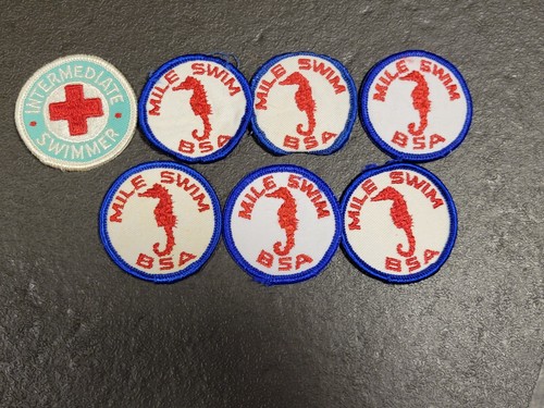 Lot of BSA Mile Swim & Intermediate Swimmer Patches!! Boy Scouts ...