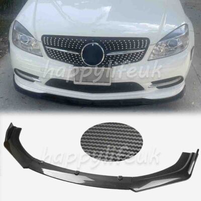 For Benz C-Class W204 C204 AMG Carbon Front Bumper Lip Splitter Spoiler ...