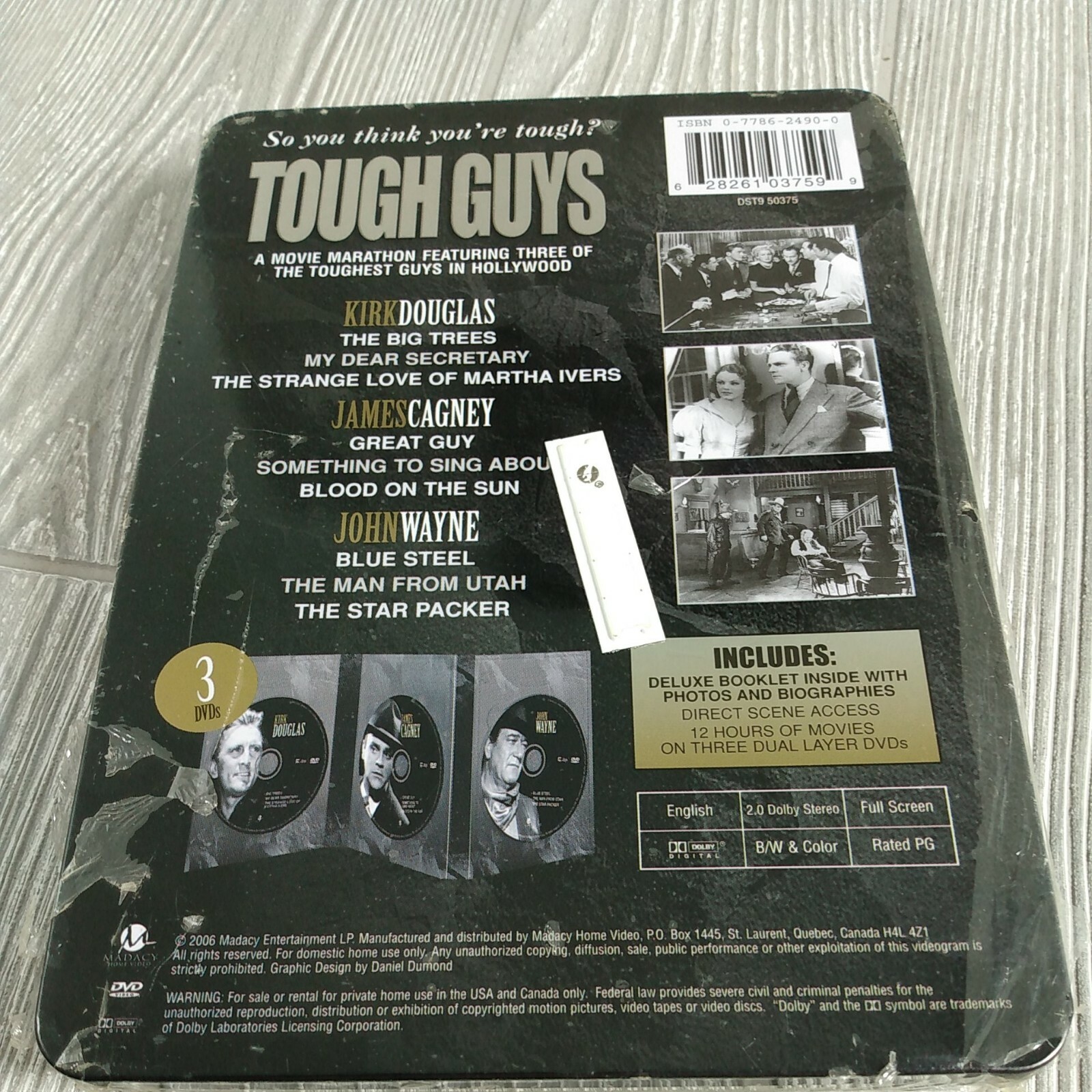Tough Guys - 3 DVD Box Set w/ Tin - Kirk Douglas James Cagney & John ...