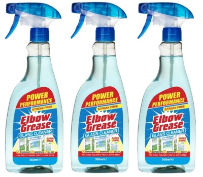 3 Elbow Grease Glass Cleaner Spray With Vinegar For Windows Mirrors ...