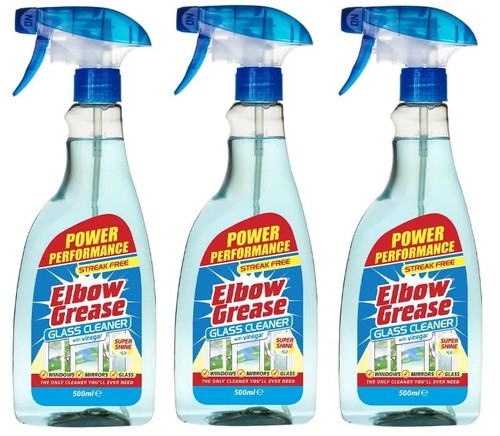 3 Elbow Grease Glass Cleaner Spray With Vinegar For Windows Mirrors ...
