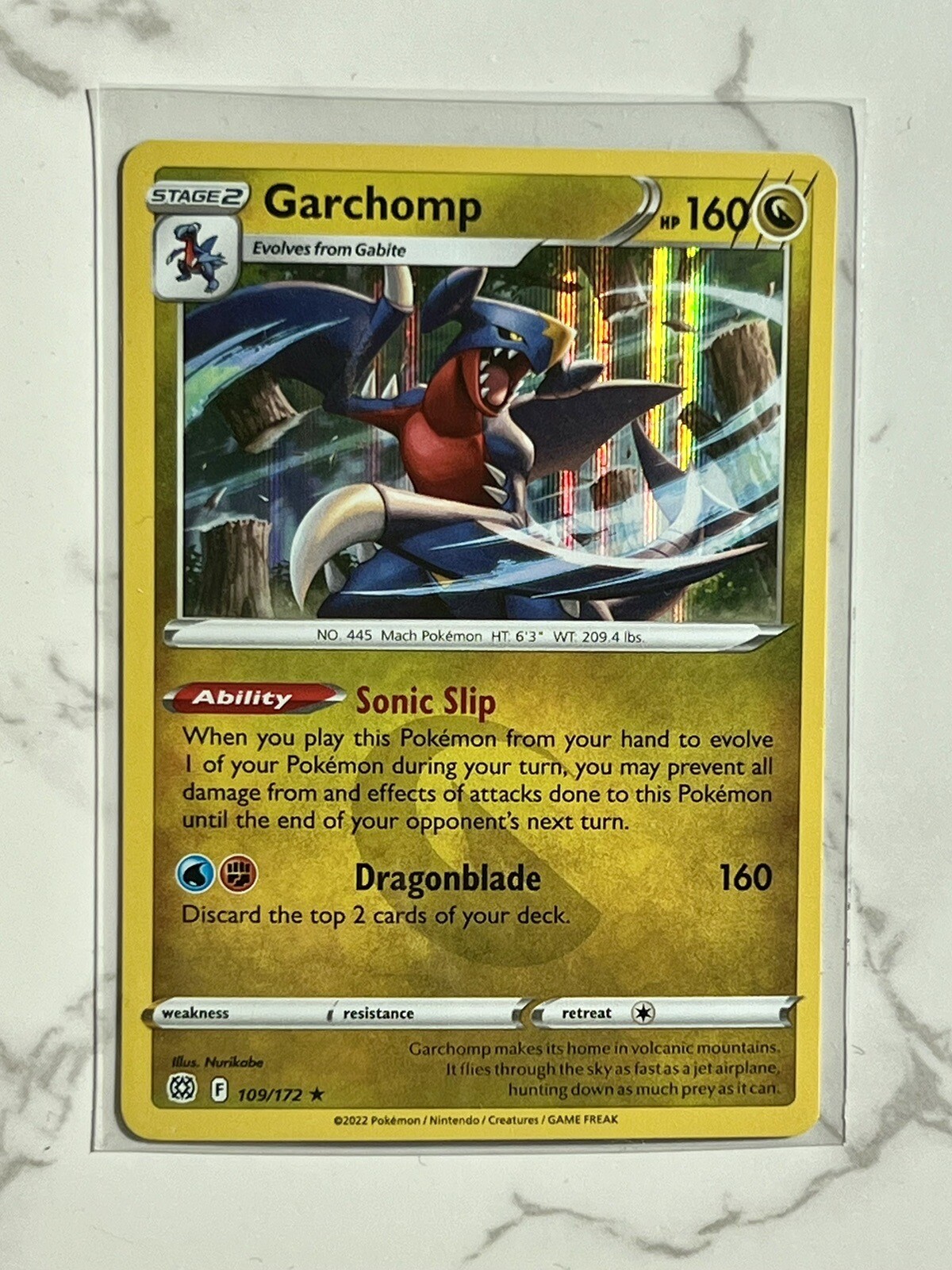 Pokémon TCG Garchomp Sword & Shield: Brilliant Stars 109/172 Holo Rare ...