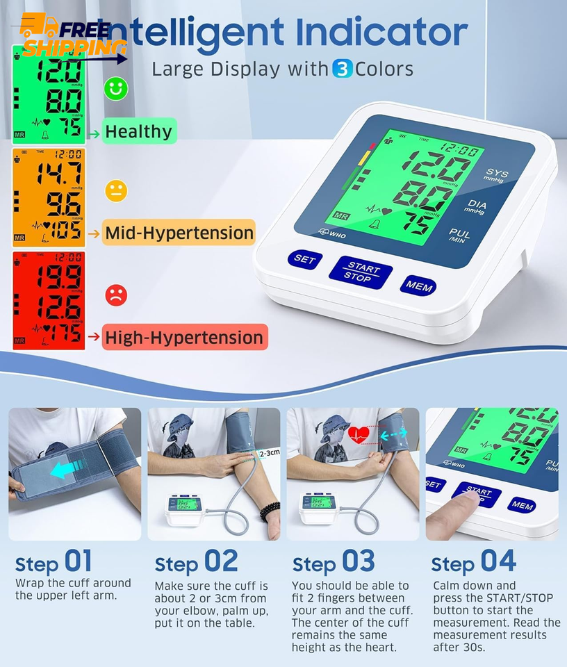 Blood Pressure Monitor for Home Use, Automatic Blood Pressure Machine ...