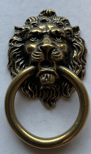 Vintage Brass Loins Head Ring Drop Pull Handles Drawer Pulls/ Cabinet Door Pulls | eBay