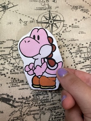 Super Mario Sticker Fan Art - Yoshi (Pink) Matte Sticker Free Shipping ...