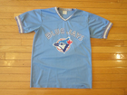 VINTAGE MLB TORONTO BLUE JAYS THROWBACK LIGHT BLUE JERSEY with V-NECK ...