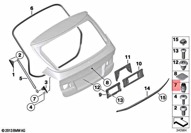 BMW OEM 13-15 X1 Lift Gate-lift Cylinder Bumper 51242993958 for sale ...