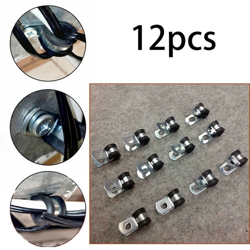 12 Pack Rubber Lined P Clips for 5/16 Brake Pipes Durable and Reliable ...