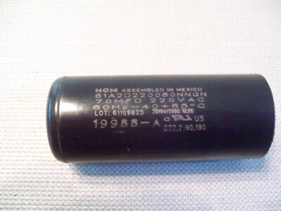 Vintage Genie Garage Door Opener Motor Capacitor X-19988-A 70MFD 220VAC ...