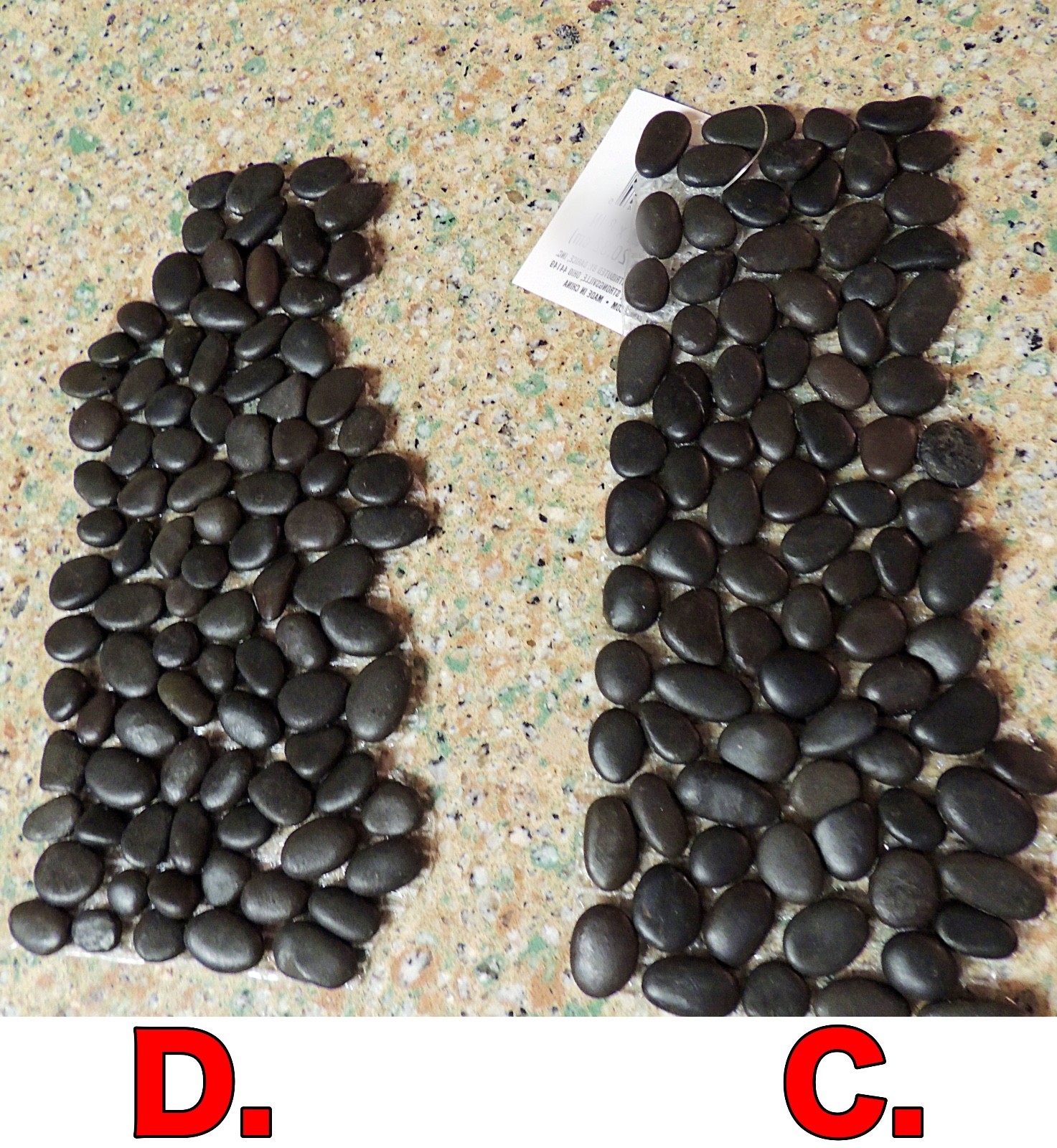 BLACK REAL STONE WALKWAY IN MINIATURE Asstd. SIZES PATH, PEBBLE PAVERS ...