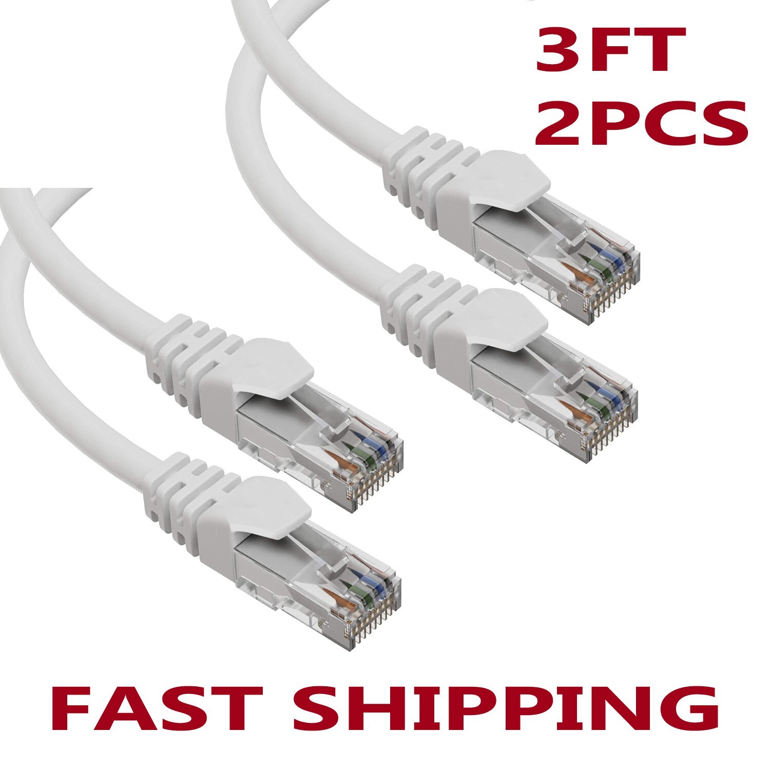 InstallerCCTV 2-Pack 3Feet Cat5E Ethernet Cable,100% Cooper Shielded ...